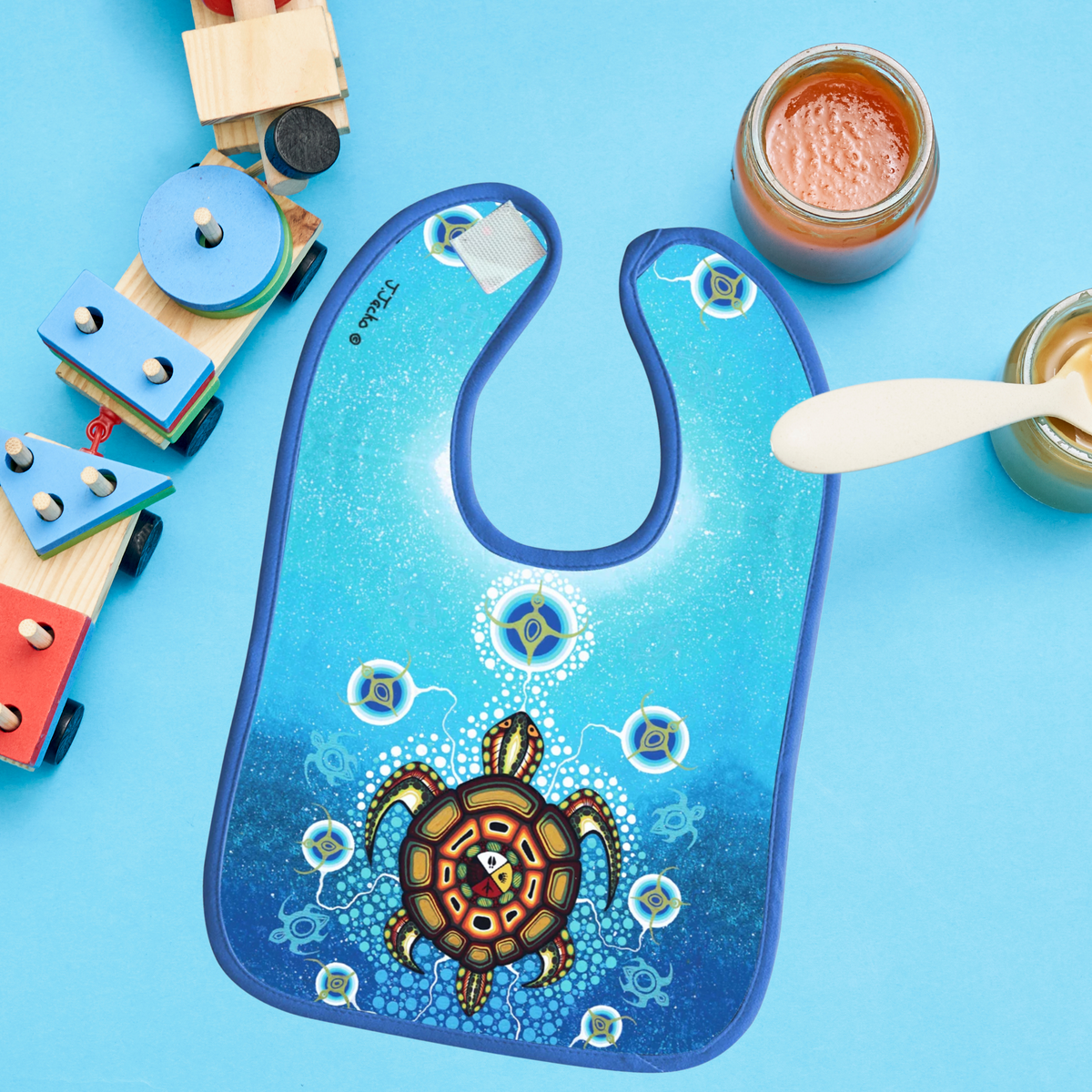 James Jacko Medicine Turtle Microfibre Bib – Indigenous Gifts