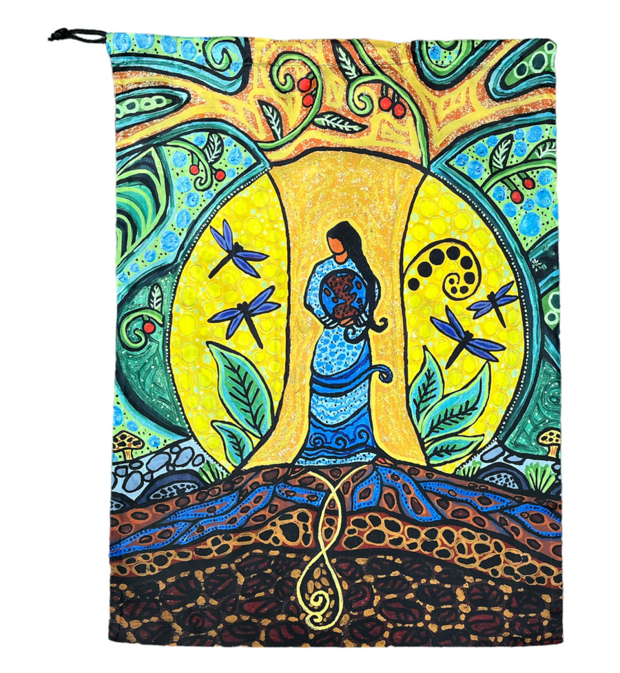 Leah Dorion Strong Earth Woman Travel Laundry Bag – Indigenous Gifts